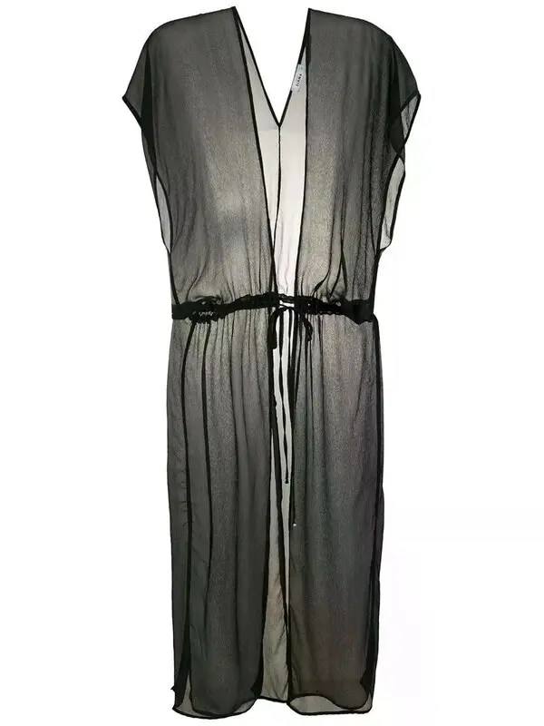 AMIR SLAMA Silk Long Shirt Dress - Black