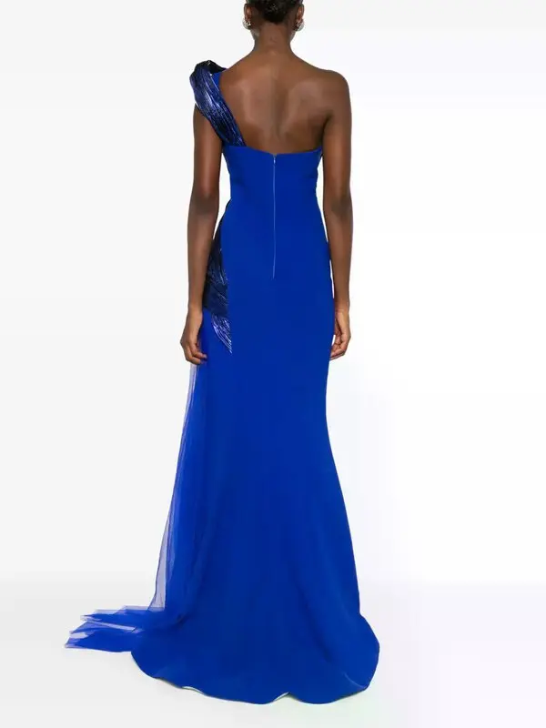 GABY CHARBACHY Metallic-effect Draped Gown
