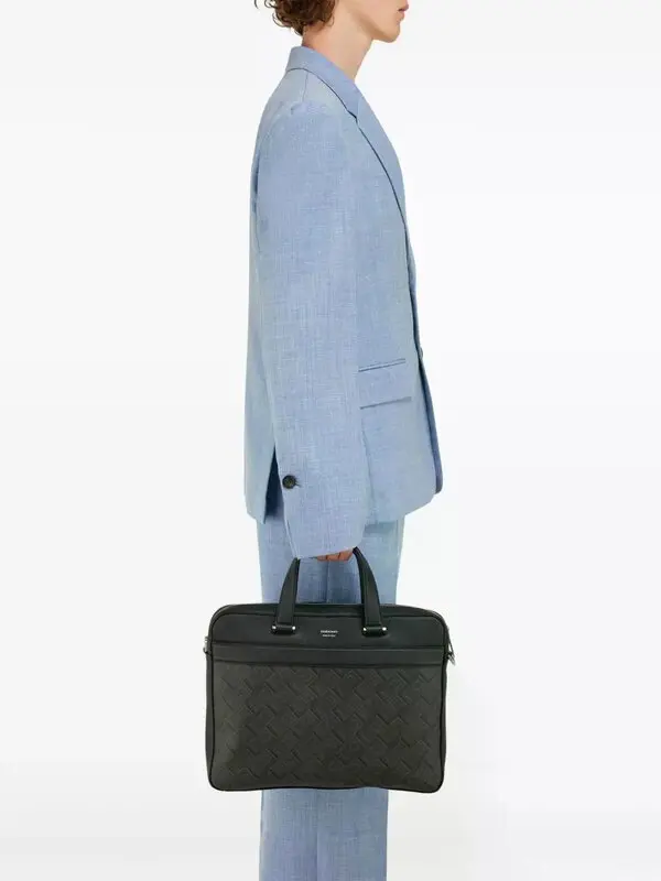 FERRAGAMO Logo-stamp Leather Briefcase