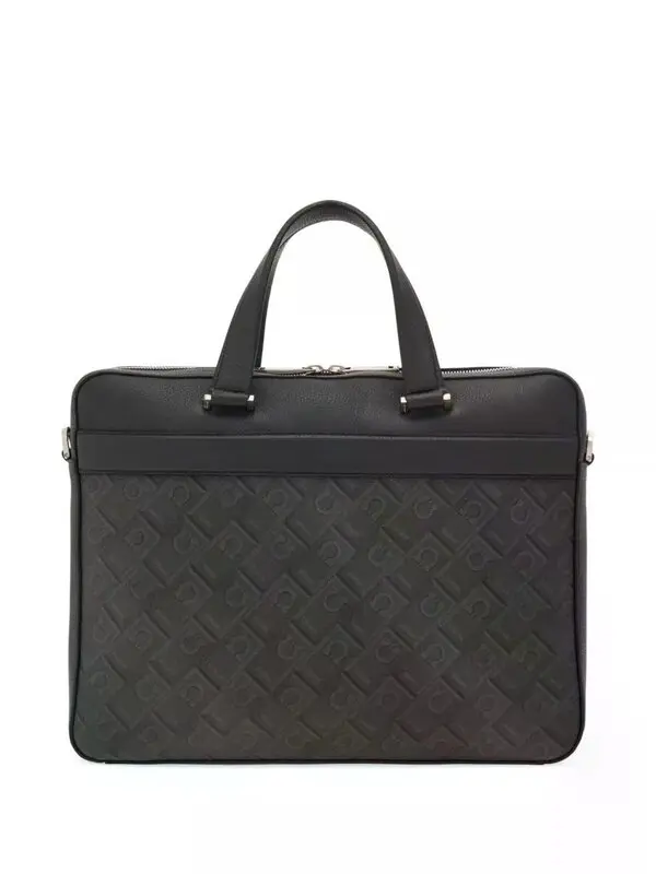 FERRAGAMO Logo-stamp Leather Briefcase