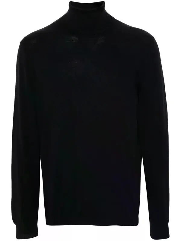 ZANONE Fine-knit Roll Neck Sweater - Blue