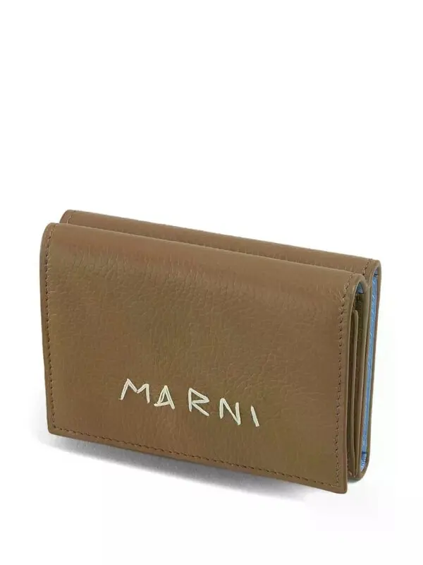 Marni Logo-embroidered Leather Wallet