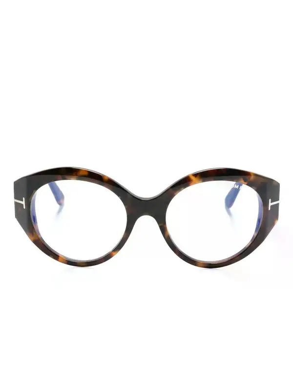 TOM FORD Tortoiseshell Oval-frame Glasses