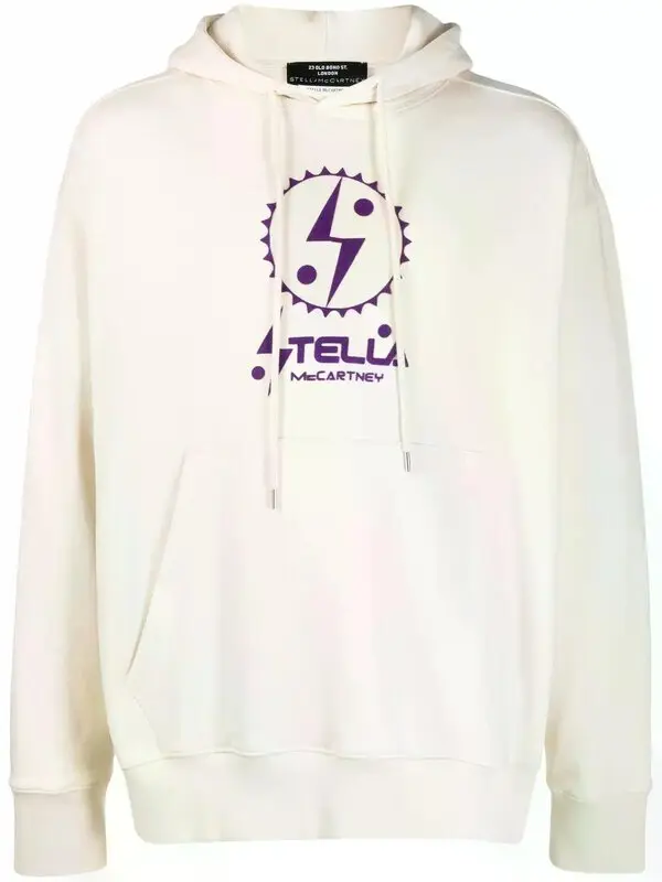 Stella McCartney Logo Print Hoodie - Neutrals