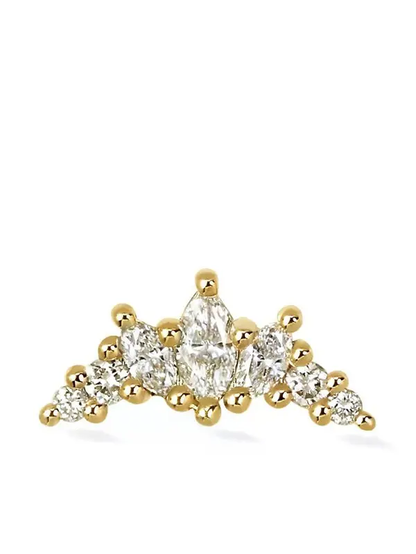 LARK & BERRY 14kt Yellow Majestic Crescent Diamond Stud Earring