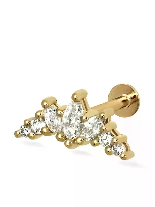 LARK & BERRY 14kt Yellow Majestic Crescent Diamond Stud Earring