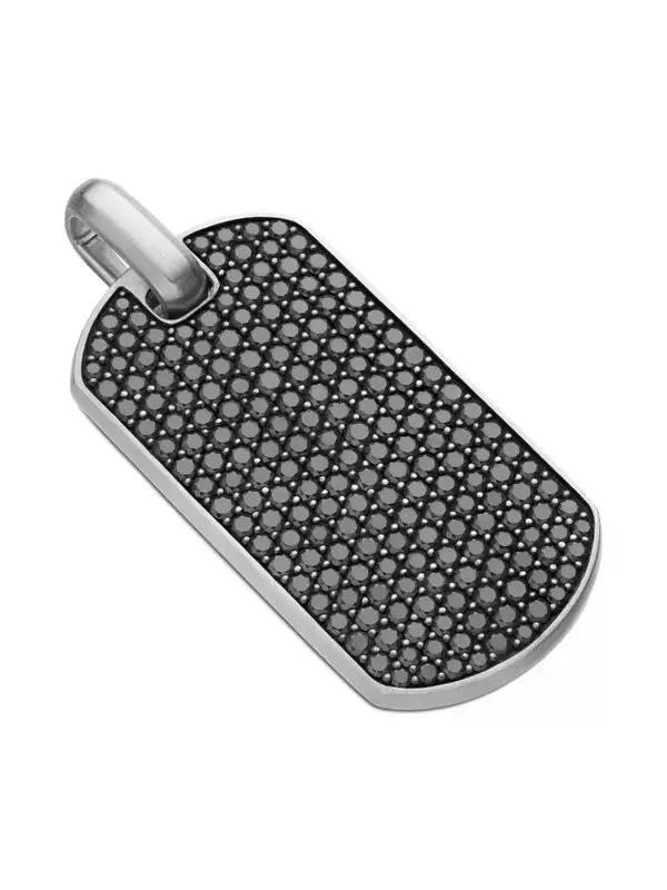 David Yurman Sterling Silver Chevron Diamond Tag