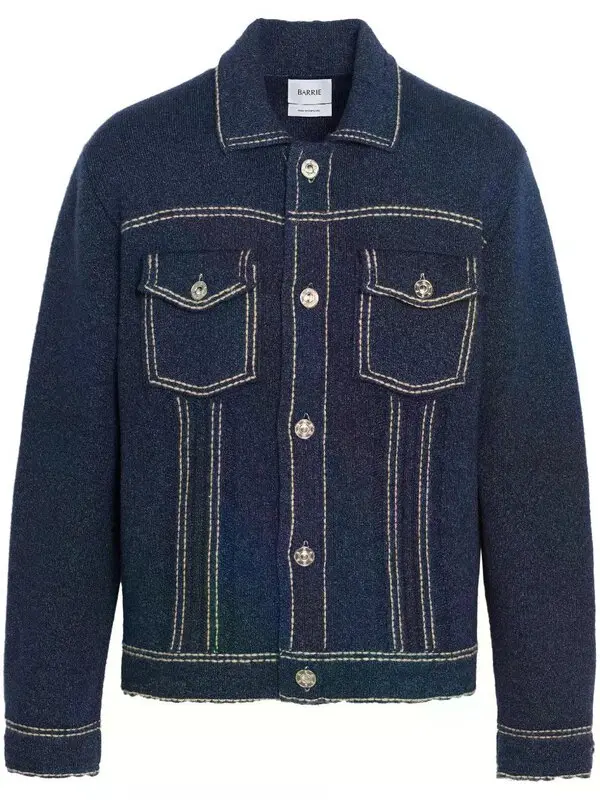 BARRIE Knitted Denim Jacket - Blue