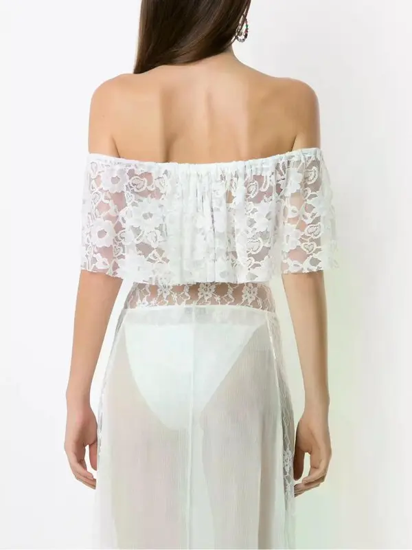 AMIR SLAMA Lace Short Sleeve Bodysuit