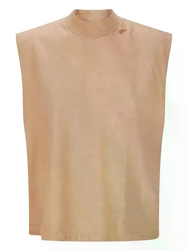 EPL Embroidered Mock Neck Sleeveless Top