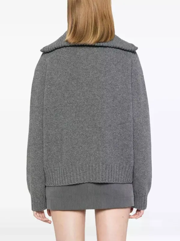 Plan C Mélange Wool-cashmere Sweater - Grey