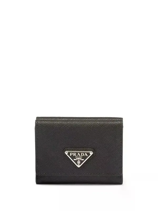 Prada Small Logo-plaque Leather Wallet - Black