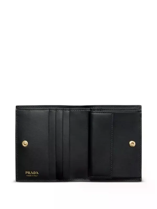 Prada Small Textured Leather Wallet - Black