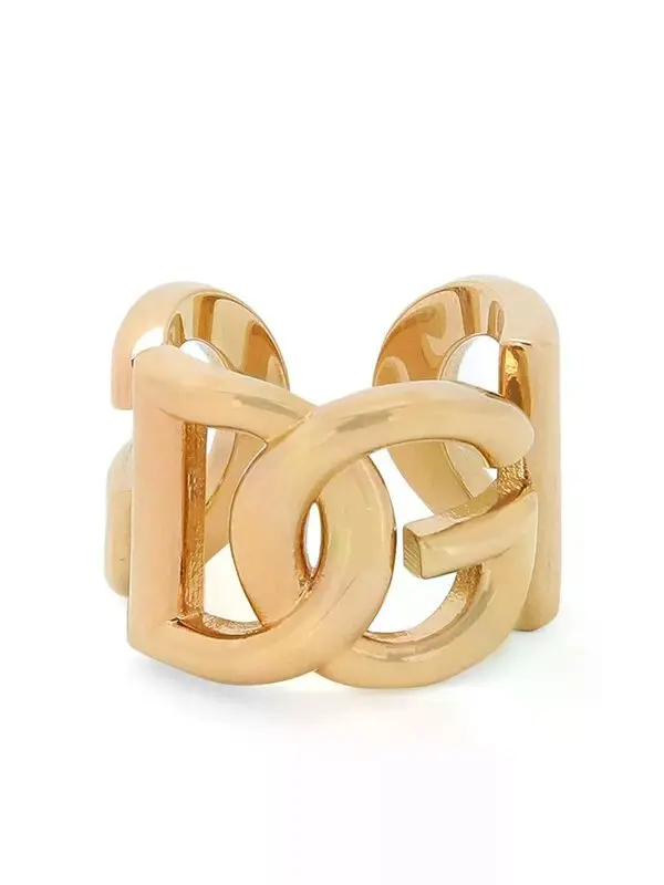 Dolce & Gabbana Logo-plaque Engraved Ring - Gold