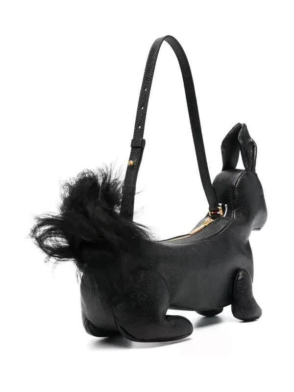Thom Browne Grained-texture Leather Shoulder Bag - Black