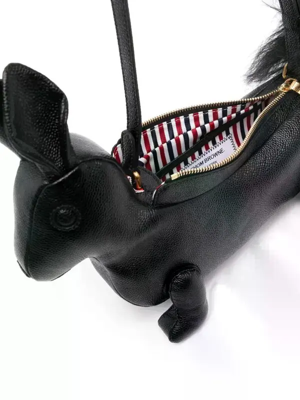 Thom Browne Grained-texture Leather Shoulder Bag - Black