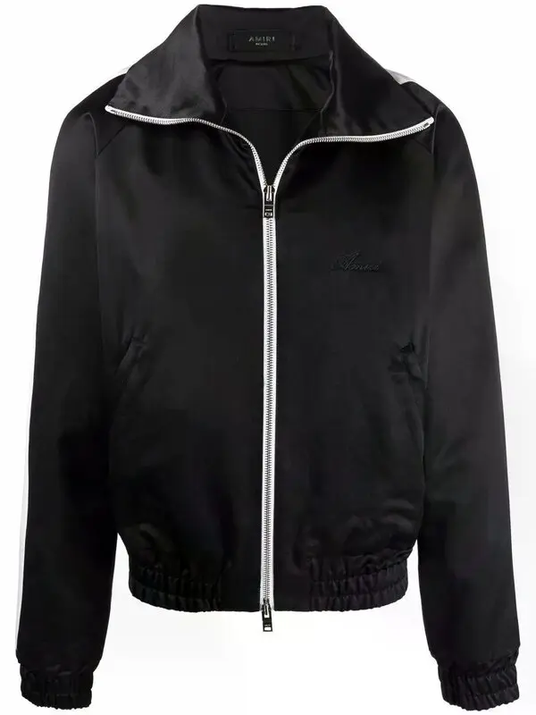 Amiri Zip-up Satin Track Jacket - Black