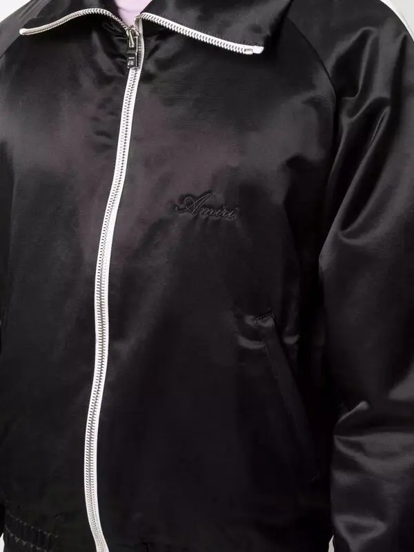 Amiri Zip-up Satin Track Jacket - Black