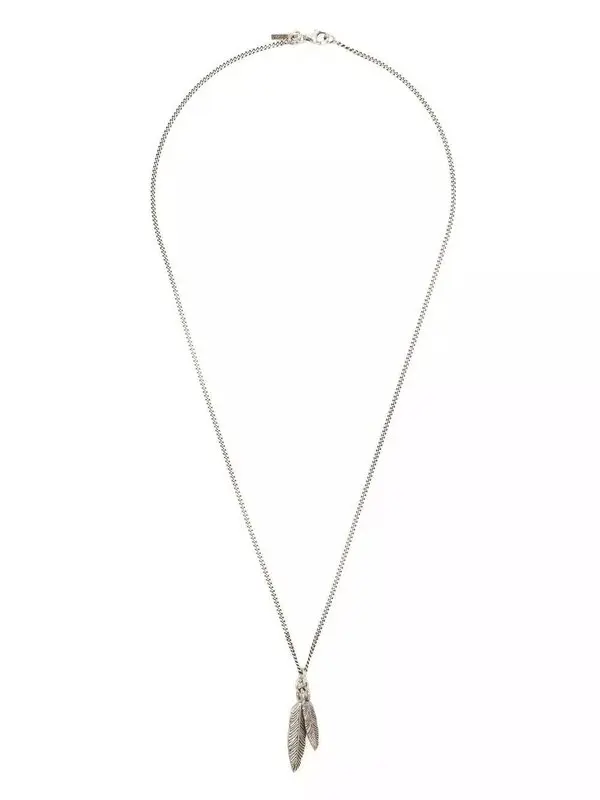 Emanuele Bicocchi Twin Feather Pendant Necklace