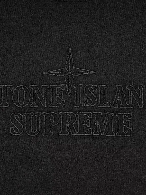 Supreme X Stone Island Embroidered-logo T-shirt
