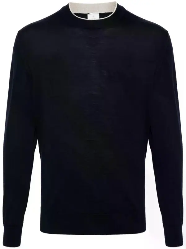 Eleventy Contrasting-trim Jumper - Blue