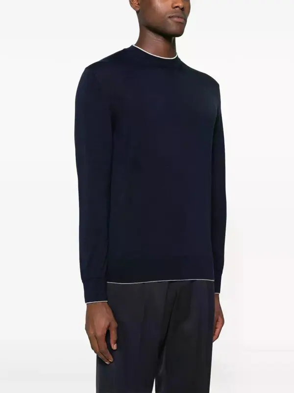 Eleventy Contrasting-trim Jumper - Blue