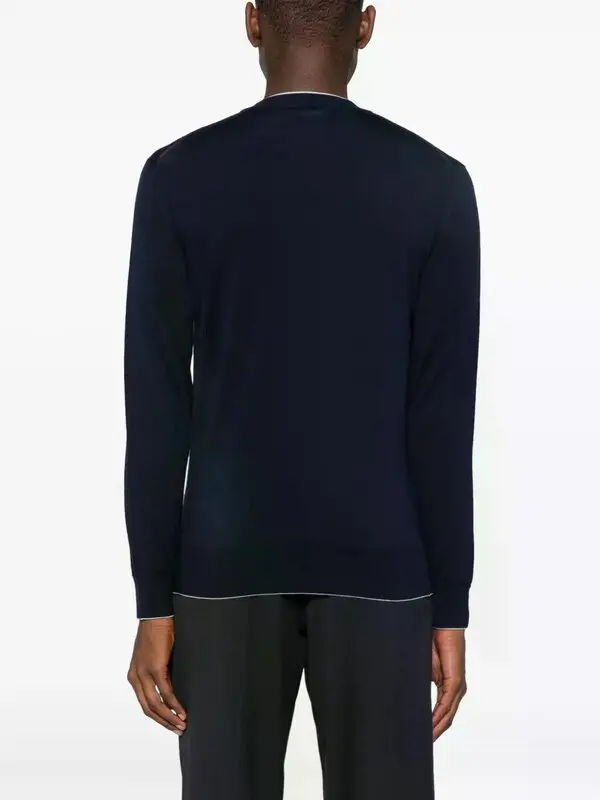 Eleventy Contrasting-trim Jumper - Blue