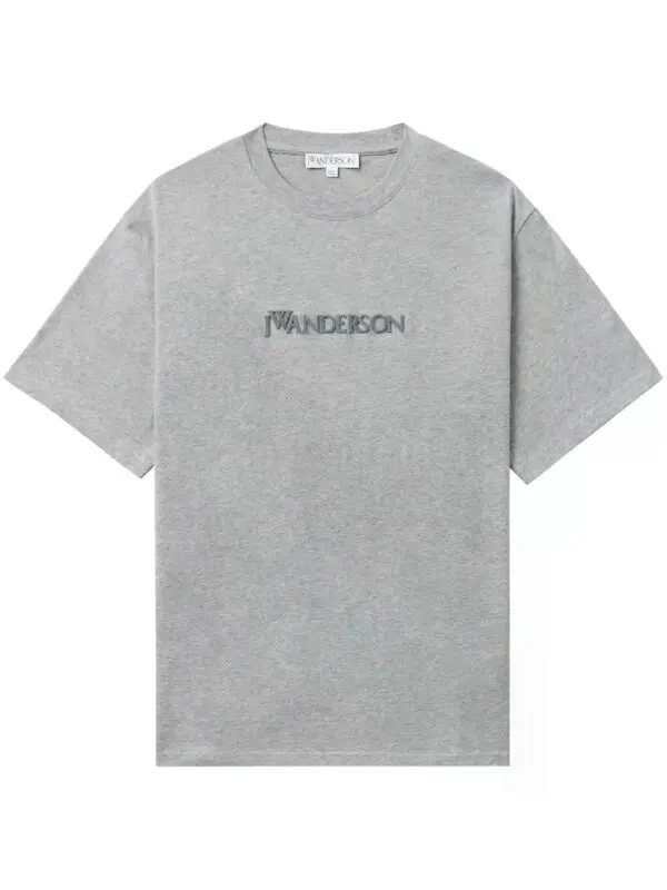 JW Anderson Logo-embroidered T-shirt - Grey