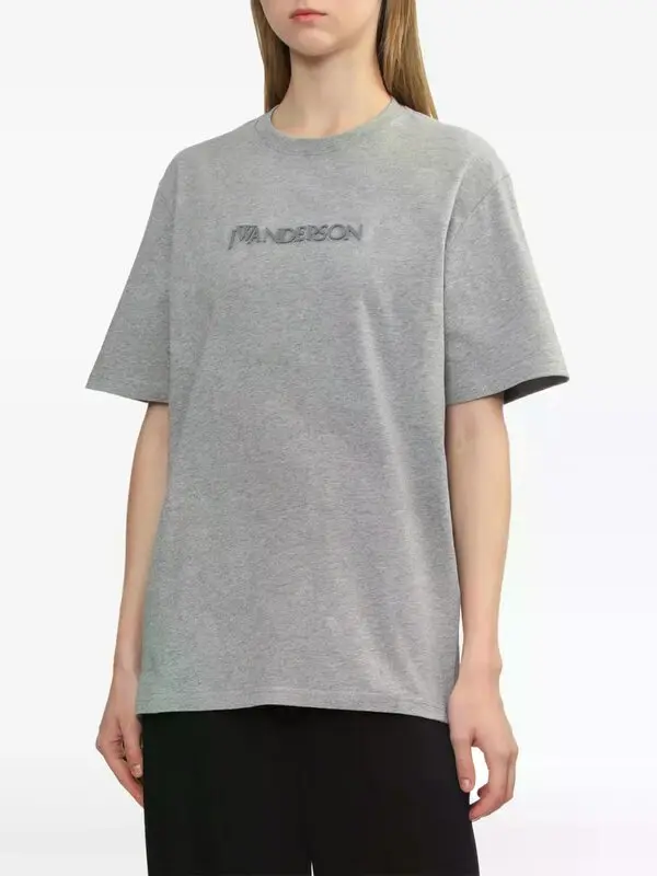 JW Anderson Logo-embroidered T-shirt - Grey
