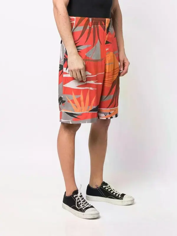 Palm Angels Hawaii Graphic-print Cargo Shorts - Orange