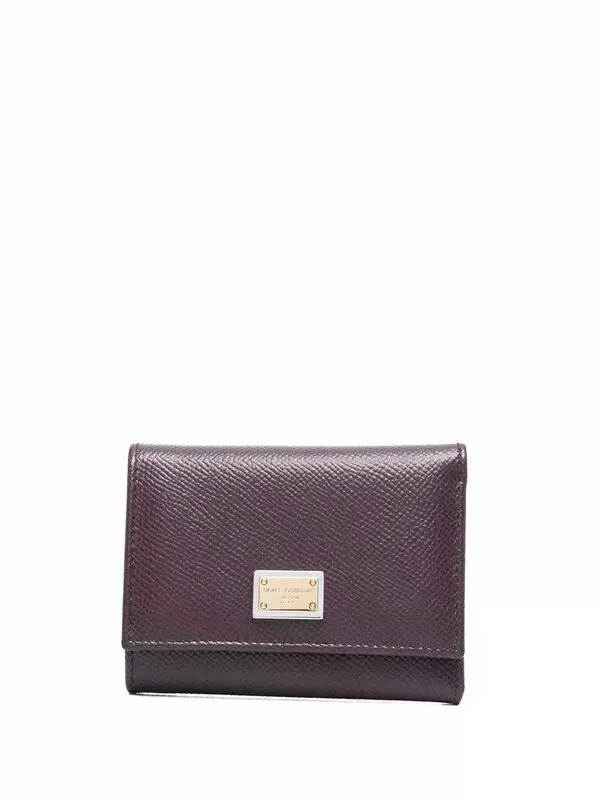 Dolce & Gabbana Logo Plaque Tri-fold Wallet - Red