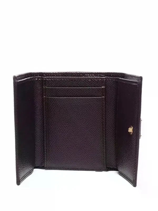 Dolce & Gabbana Logo Plaque Tri-fold Wallet - Red