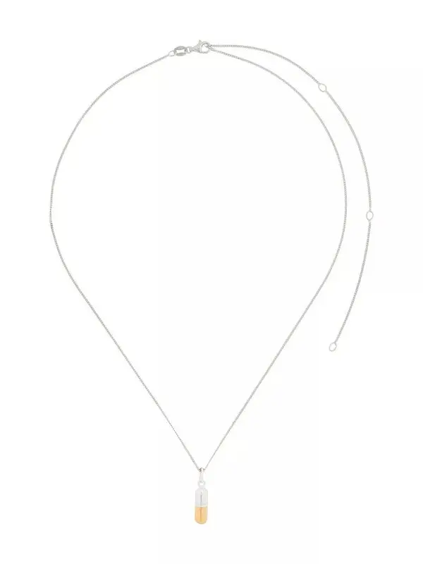 TRUE ROCKS Mini Pill Pendant Necklace - Silver