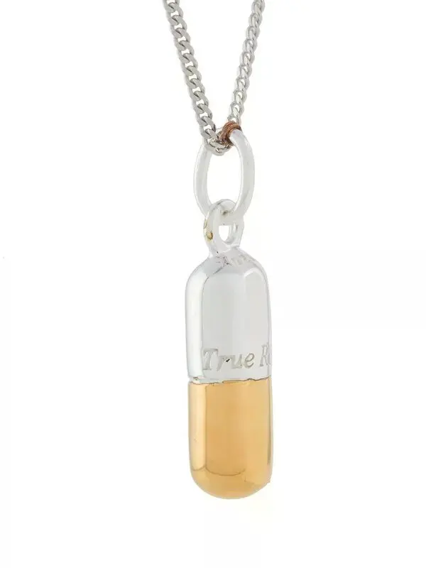 TRUE ROCKS Mini Pill Pendant Necklace - Silver