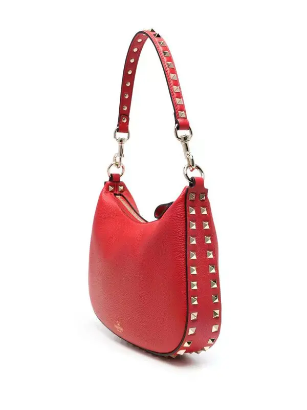 Valentino Garavani Rockstud Leather Shoulder Bag - Red