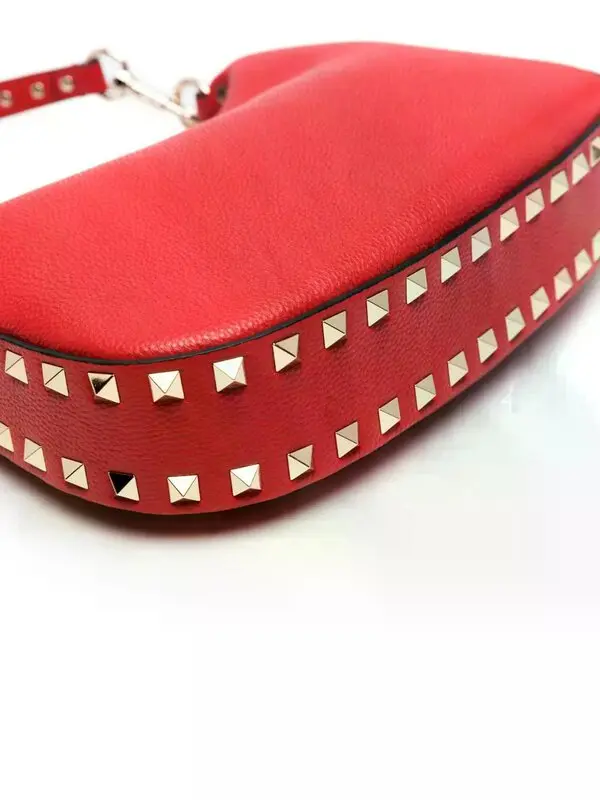 Valentino Garavani Rockstud Leather Shoulder Bag - Red