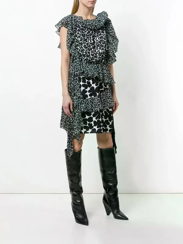 Givenchy Asymmetrical Printed Silk Dress