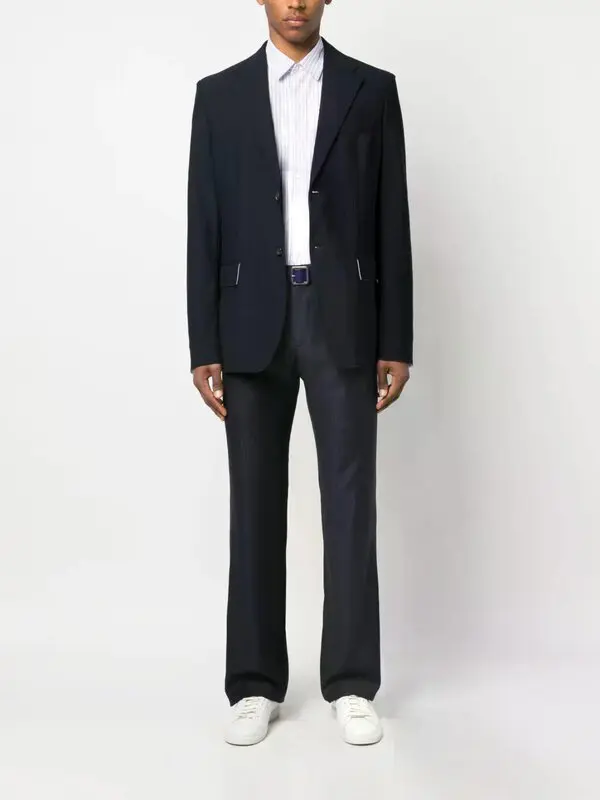 Etro Striped Wool Trousers - Blue