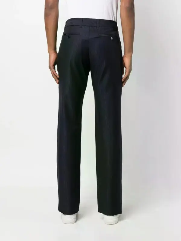Etro Striped Wool Trousers - Blue