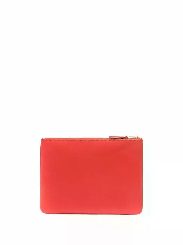 Comme Des Garçons Logo-print Leather Pouch - Orange