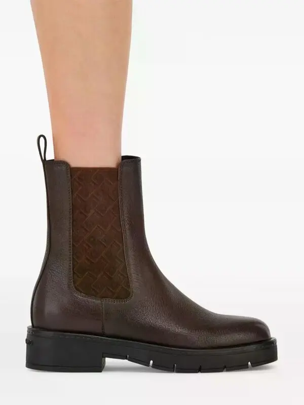 FERRAGAMO Leather Chelsea Boots