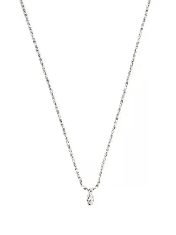 Emanuele Bicocchi Diamond Eye Skull Pendant Necklace - Silver