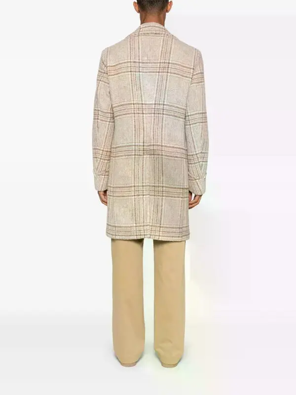 Eleventy Check-pattern Alpaca Wool-blend Coat