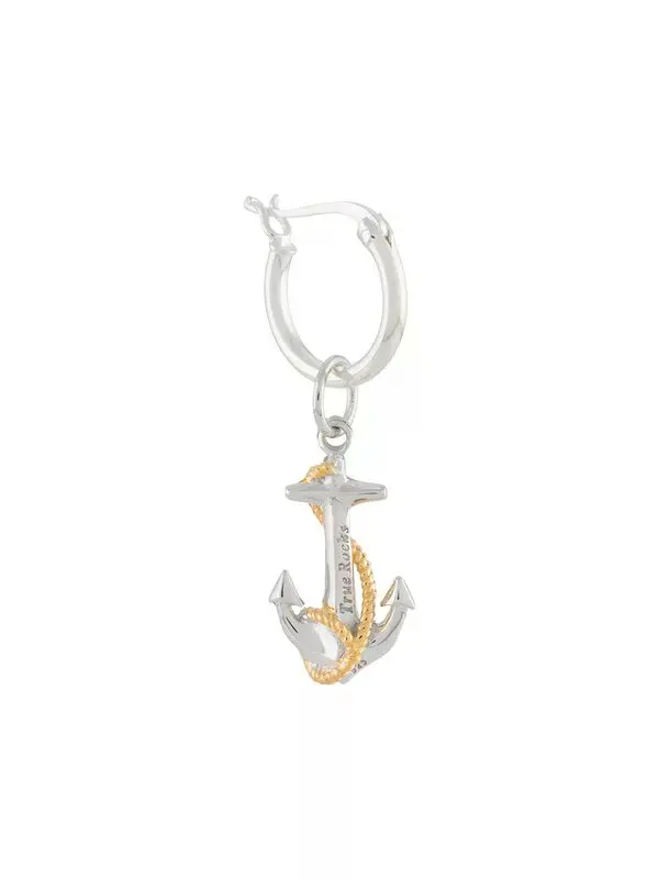 TRUE ROCKS Anchor Hoop Earring - Silver