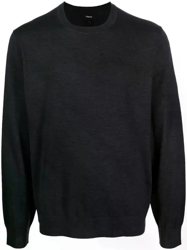 Theory Crew-neck Pullover Jumper - Grey