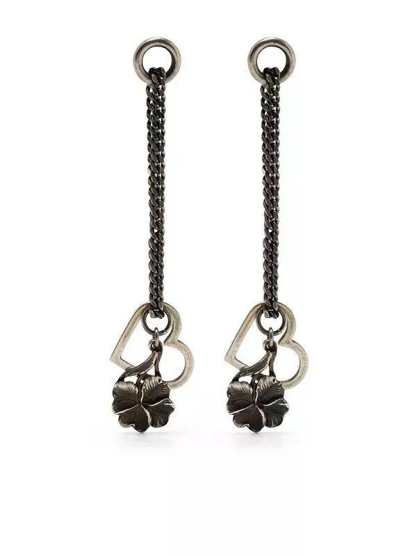 Werkstatt:München Heart-pendant Earrings - Silver