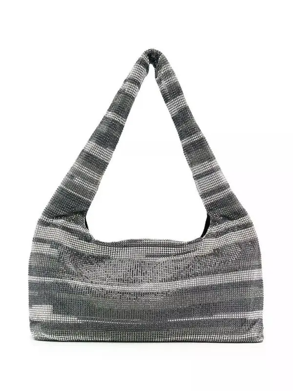 Kara Crystal-embellished Mesh Bag - Grey