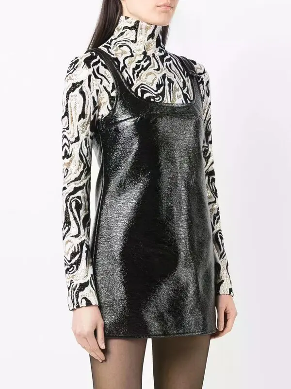 COURREGES Sleeveless Vinyl Mini Dress - Black