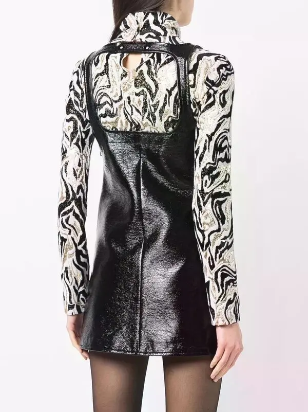 COURREGES Sleeveless Vinyl Mini Dress - Black