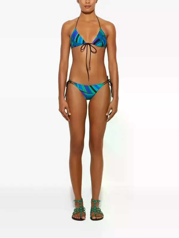 Emilio Pucci Iride-print Bikini Bottom - Blue